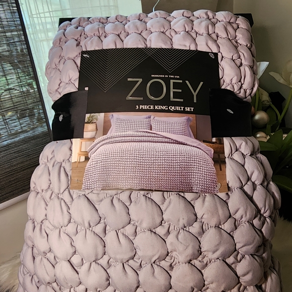 Rachel Zoe | Bedding | Rachel Zoe Dimensional 3 Piece King Quil Set New ...